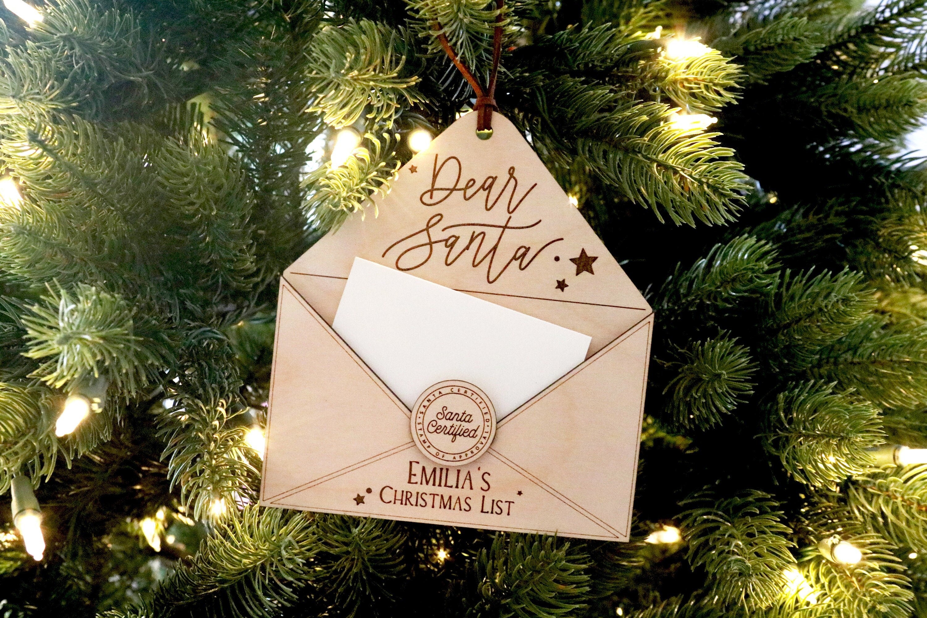 custom dear santa christmas list ornament – Everthine Designs