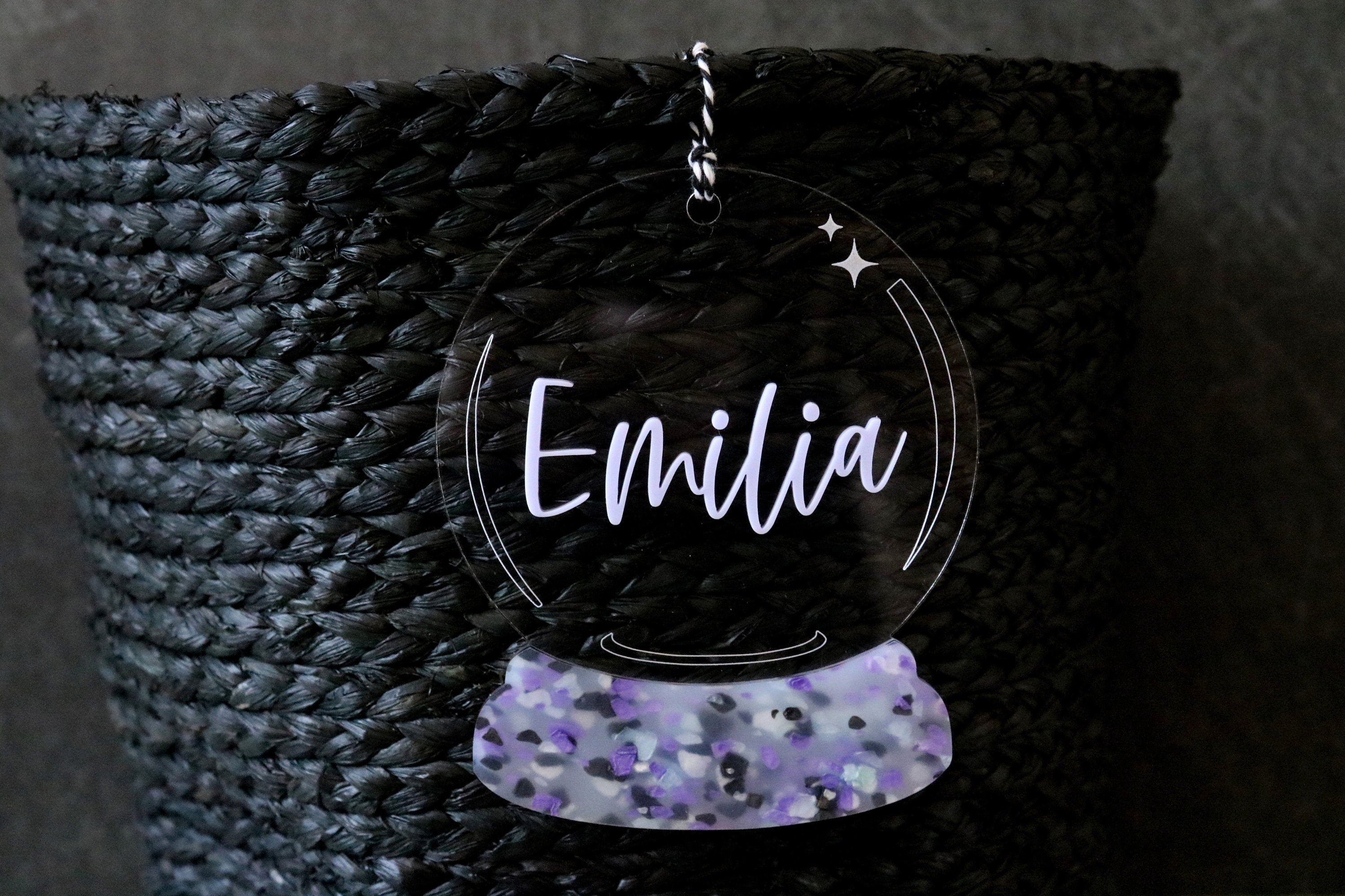 custom crystal ball halloween name tag – Everthine Designs